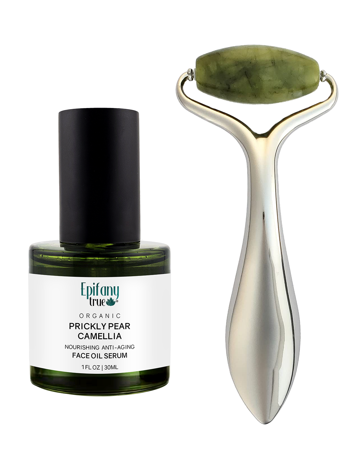 Prickly Pear Camellia Face Oil Serum Jade Roller Bundle | Epifany True